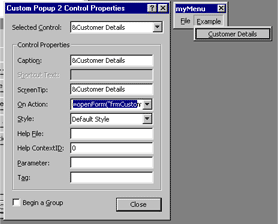 Custom Menus, Toolbars and Pop-Up Menus in Microsoft Access | Expert Zone - Cimaware Software